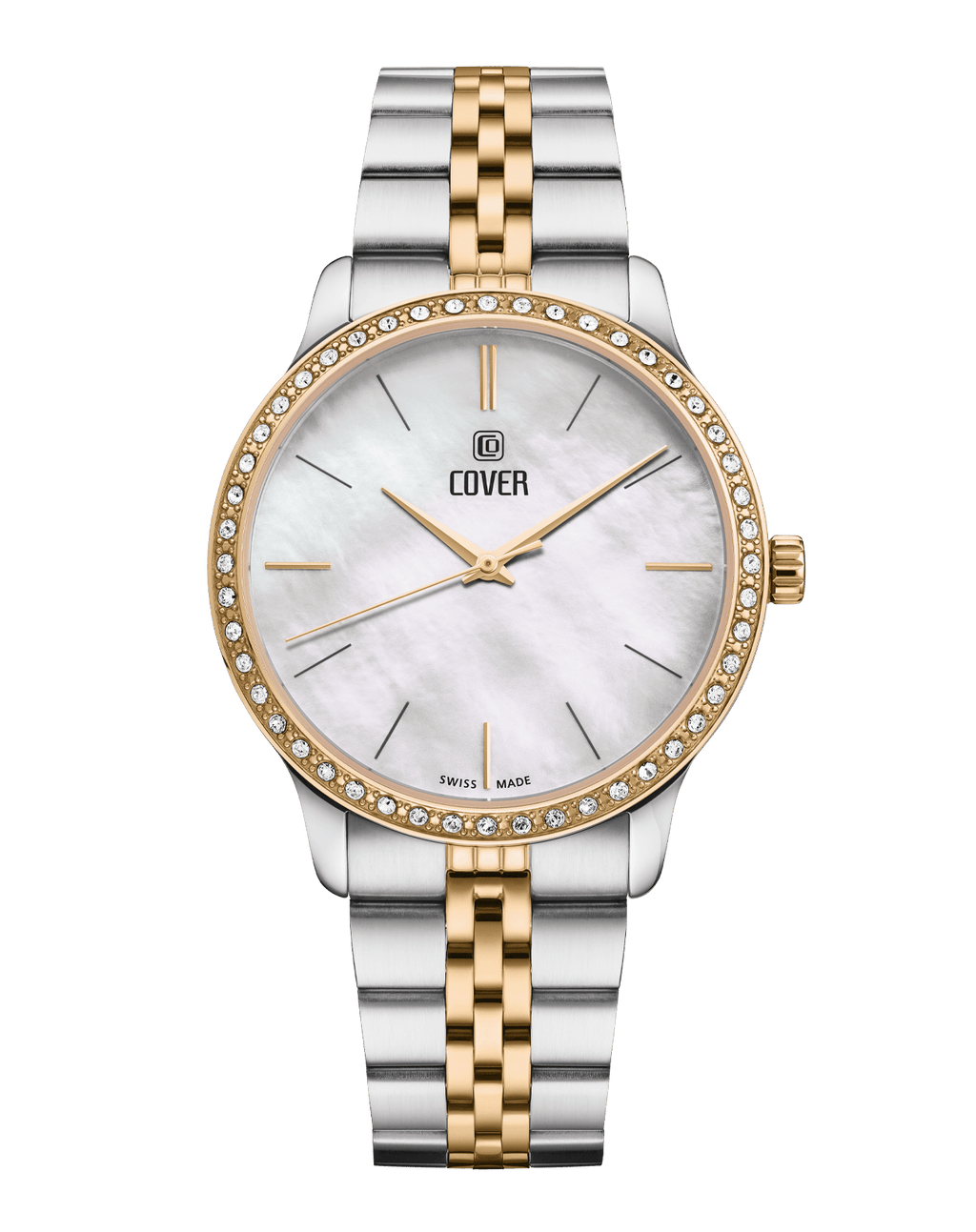COVER Saraya Crystals Watch White, Bicolor – Cover Watches