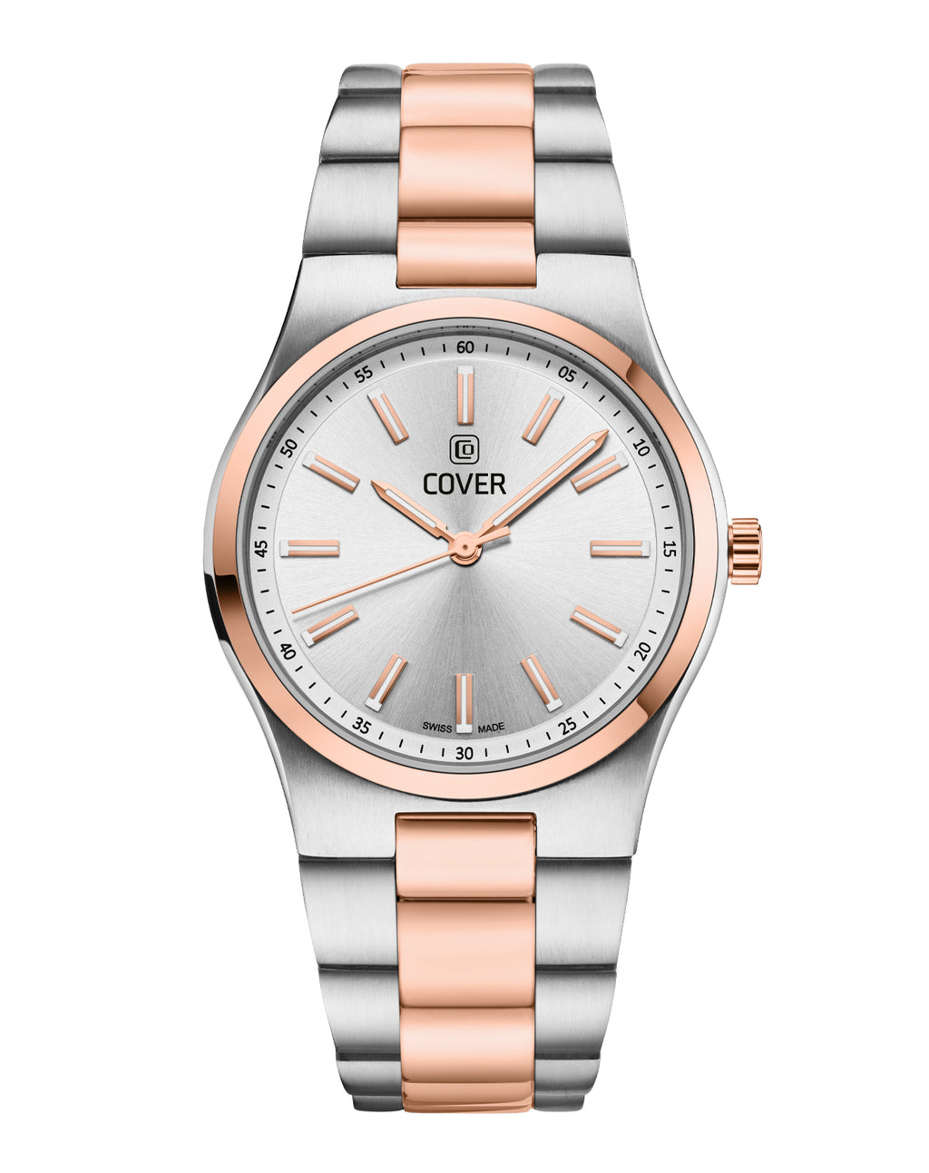COVER Bracelet One Silver, Bicolor Silver Rose Gold Watch – Cover Watches