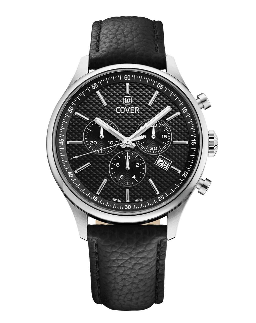 COVER Chapman Chrono II Black, Leather Silver – Cover Watches