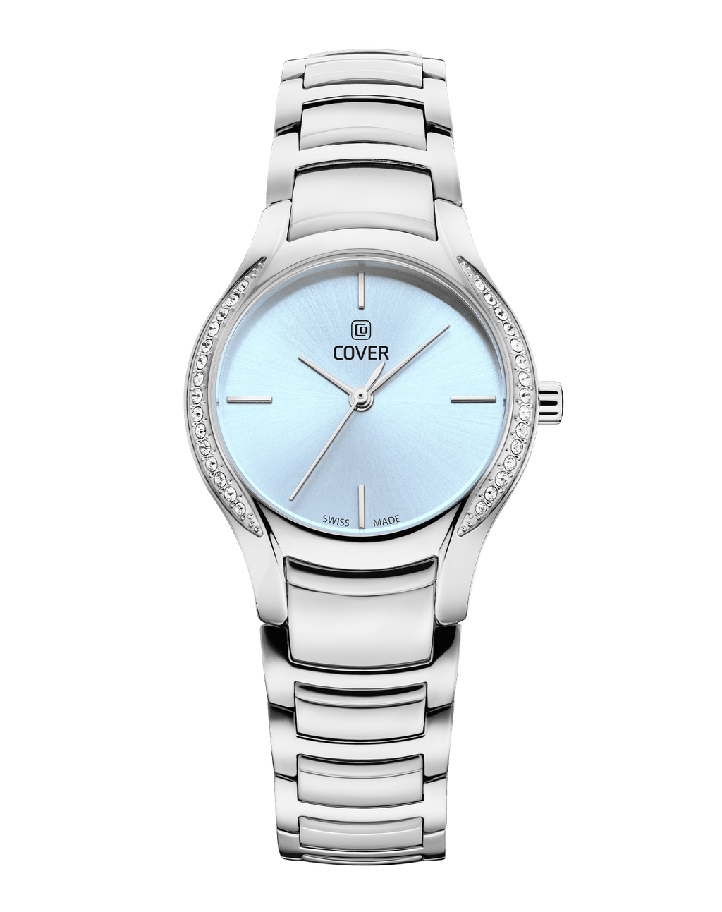 COVER Sandara Crystal Watch Light Blue, Silver – Cover Watches