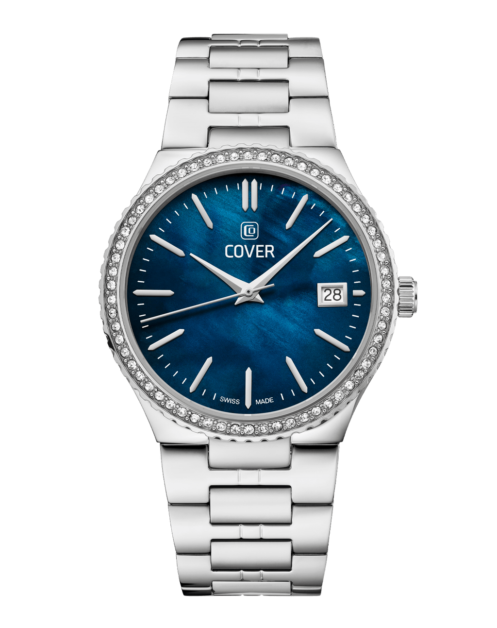 COVER Jumeira Crystals Blue Pearl, Silver Watch – Cover Watches