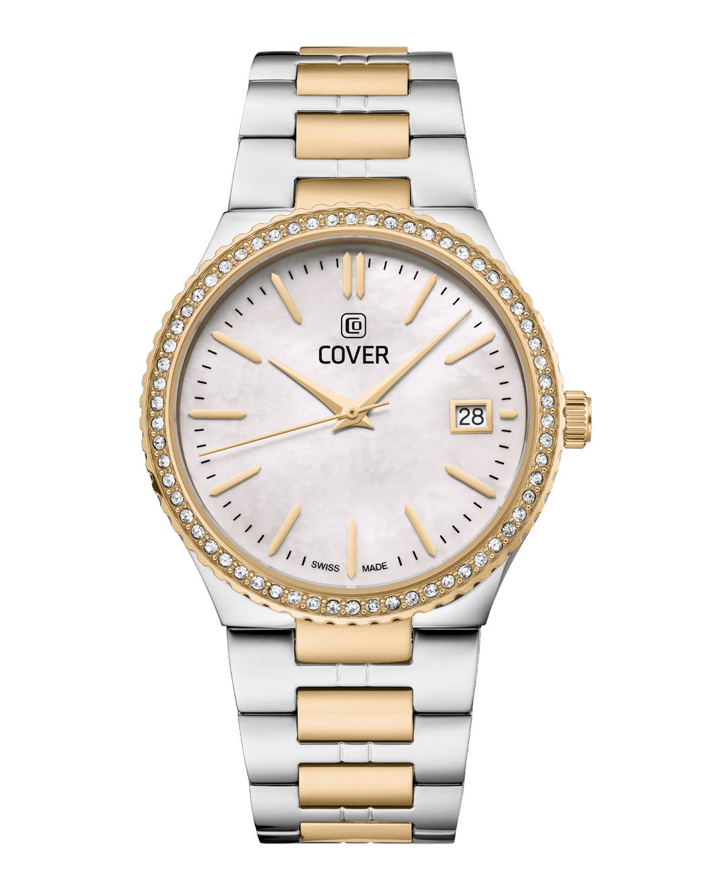 COVER Jumeira Crystals White Pearl, Bicolor Silver Gold Watch – Cover ...