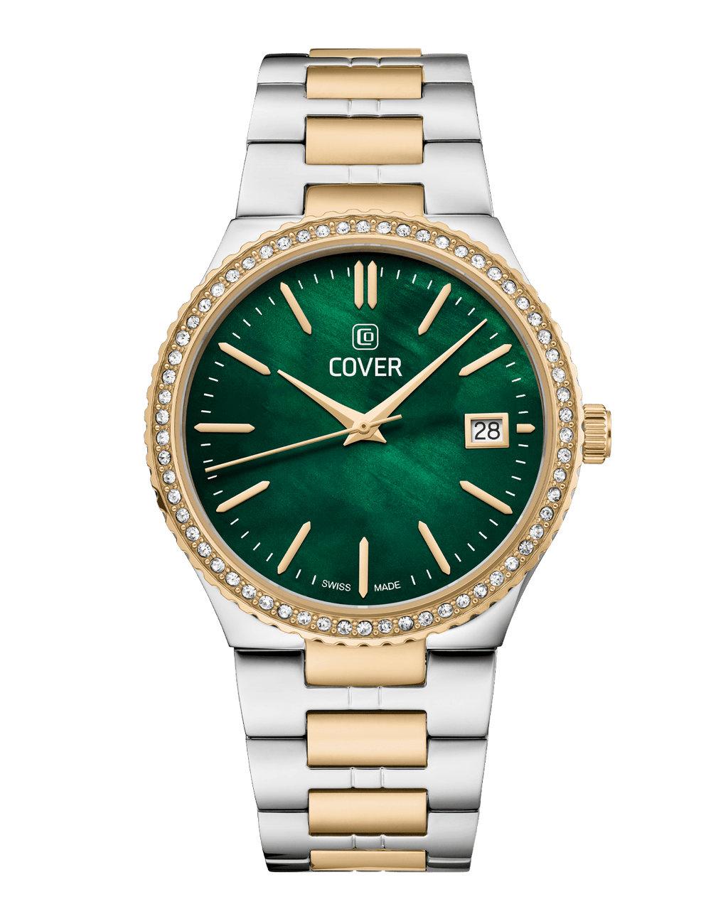 COVER Jumeira Crystals Green Pearl, Bicolor Silver Gold Watch – Cover ...